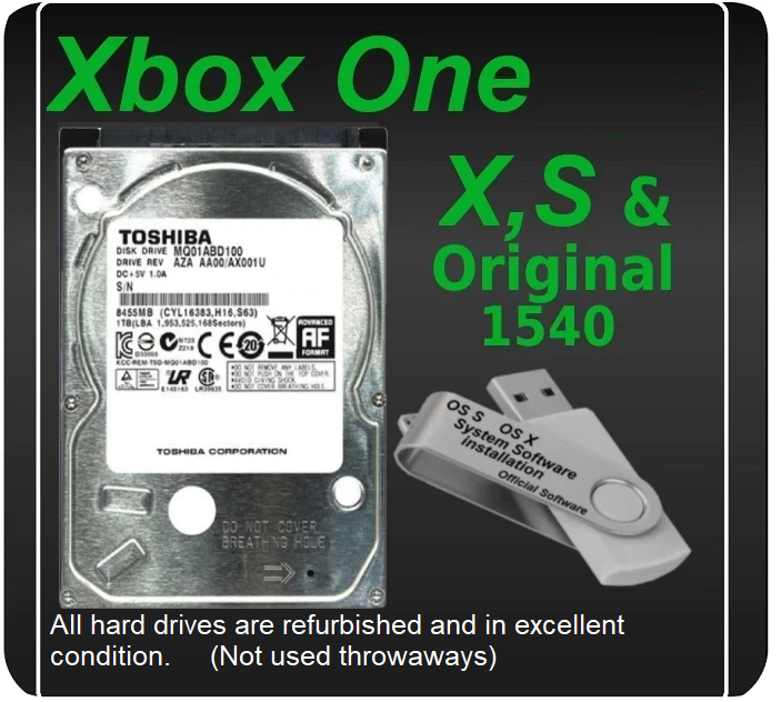 Xbox One X S & Original 1TB Internal Hard Drive 2026 System Software ...