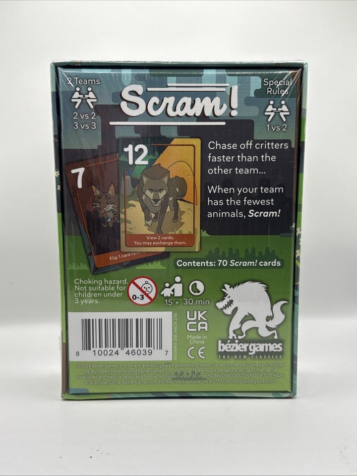 Scram! Bezier Board Game NEW Sealed Card Game Family Fun Quick Play | eBay