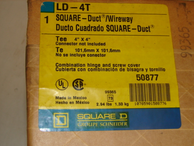 SQUARE D LD-4T "SQUARE-DUCT" TEE FITTING (4" X 4") ***NIB*** | eBay