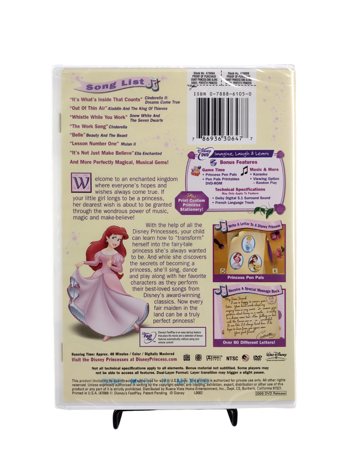 Disney Princess Sing Along Songs Vol. 3: Perfectly Princess (DVD, 2006 ...