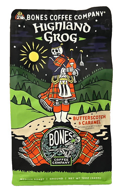 Bones Coffee Company Highland Grog Medium Roast Ground Coffee 12 oz | eBay