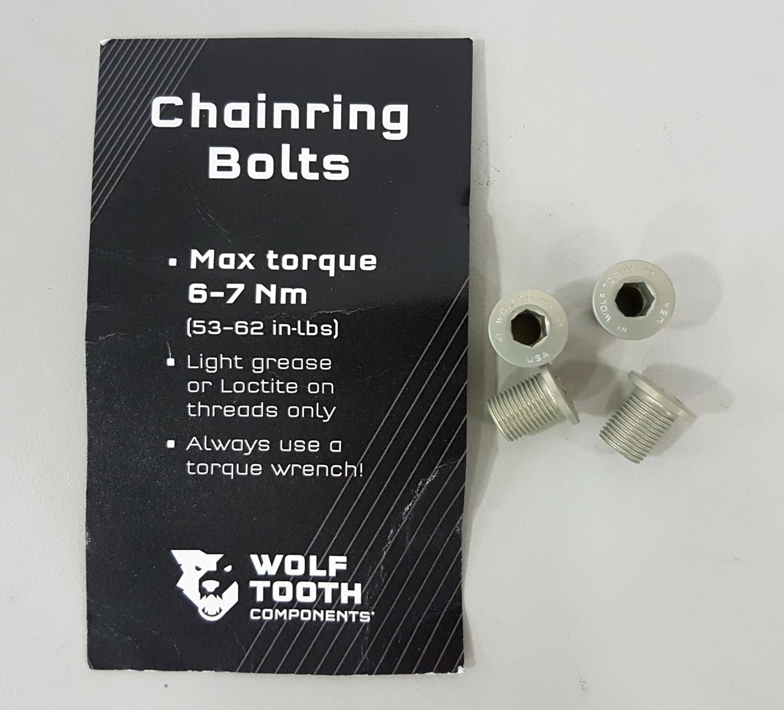 Wolftooth Set of 4 Chainring Bolts for M8 threaded chainrings 10mm Long ...