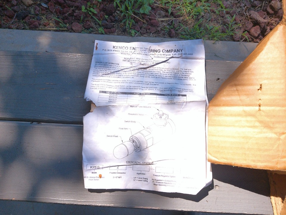 Kenco Pneumatic Liquid Level Switch | eBay