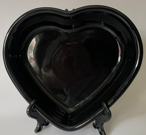 Fiesta 7.5" BLACK 17oz RETIRED MEDIUM HEART BOWL Fiestaware VALENTINES ...