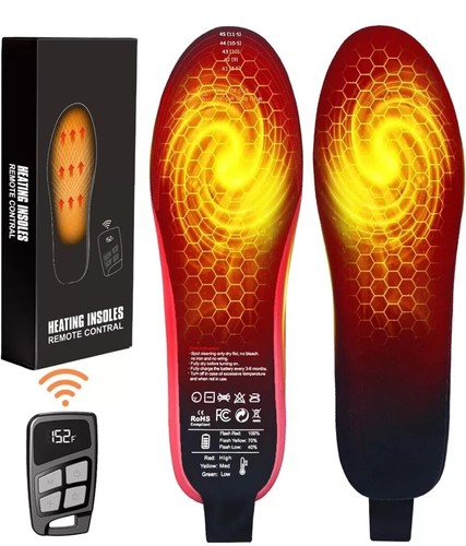 Heated Insoles Remote Control USB Heating Insole 3 Temperature Levels ...