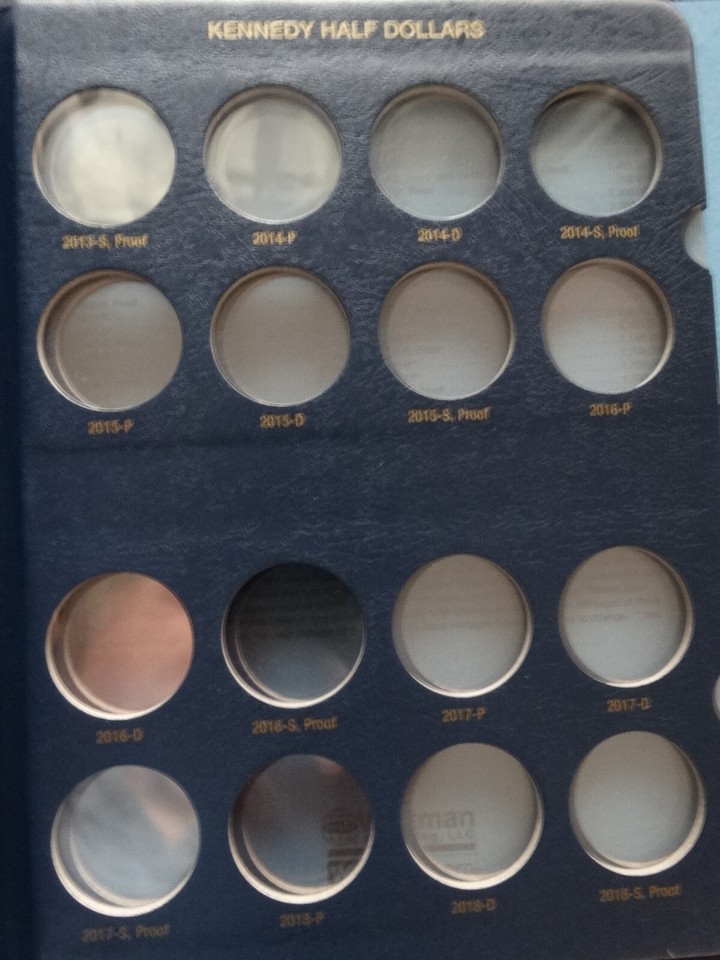 Set of 2 Whitman Kennedy Half Dollars Coin Album Book Number 1 & 2 1964 ...