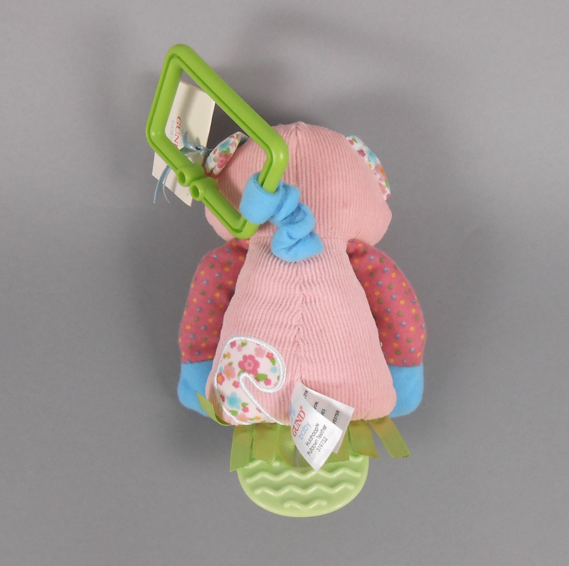 Gund Hulahoop Pink Kitty Pulldown Teether 7" Blue Fabric Toy New with ...