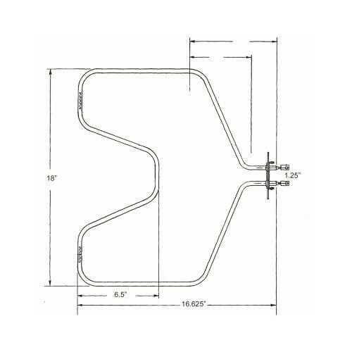 GE WB44X5099 Oven Bake Element for conventional GE and Hotpoint Ovens ...