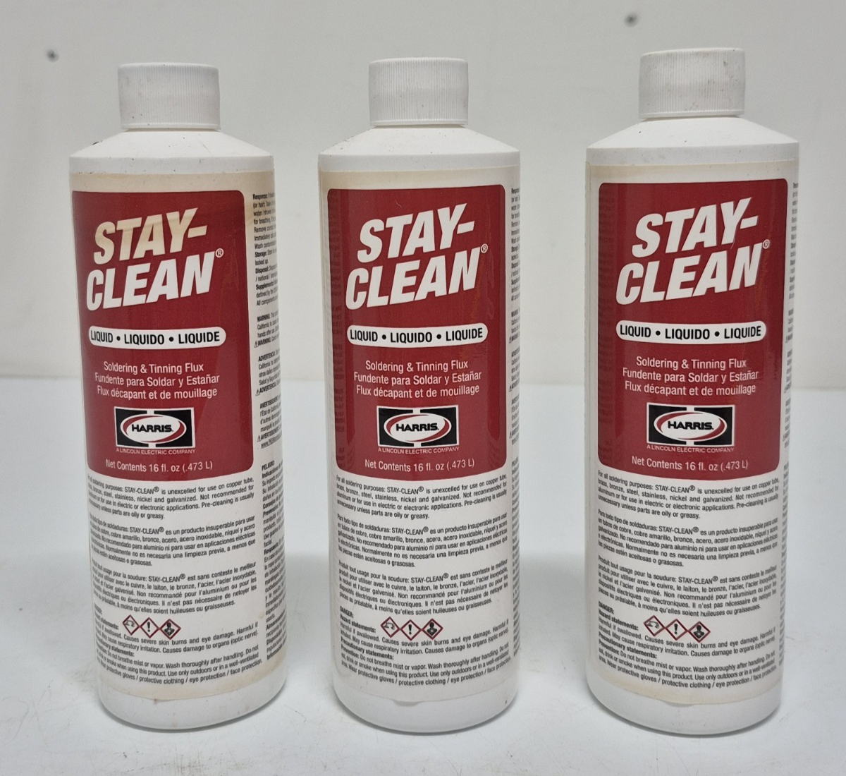 Harris SCLF16 Stay-Clean General Purpose Liquid Flux 16 oz Bottle Lot ...