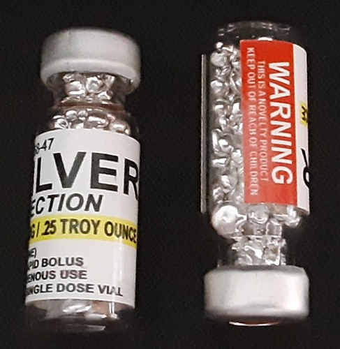 2- .25 oz .999 SILVER *PIT BULLION* (Silver Injection Vial) =1/2 oz ...