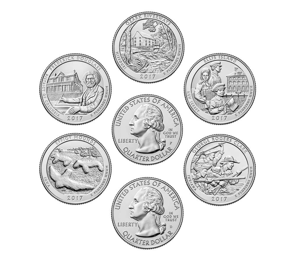 2017 P&D Set American The Beautiful National Park Quarters Coins U.S ...