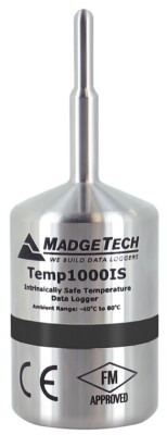 MADGETECH TEMP1000IS INTRINSICALLY SAFE TEMPERATURE DATA LOGGER -40-80 ...