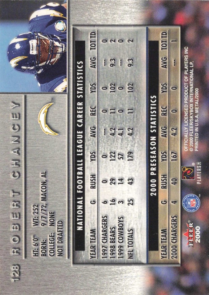 2000 Fleer Metal Robert Chancey #128 | eBay