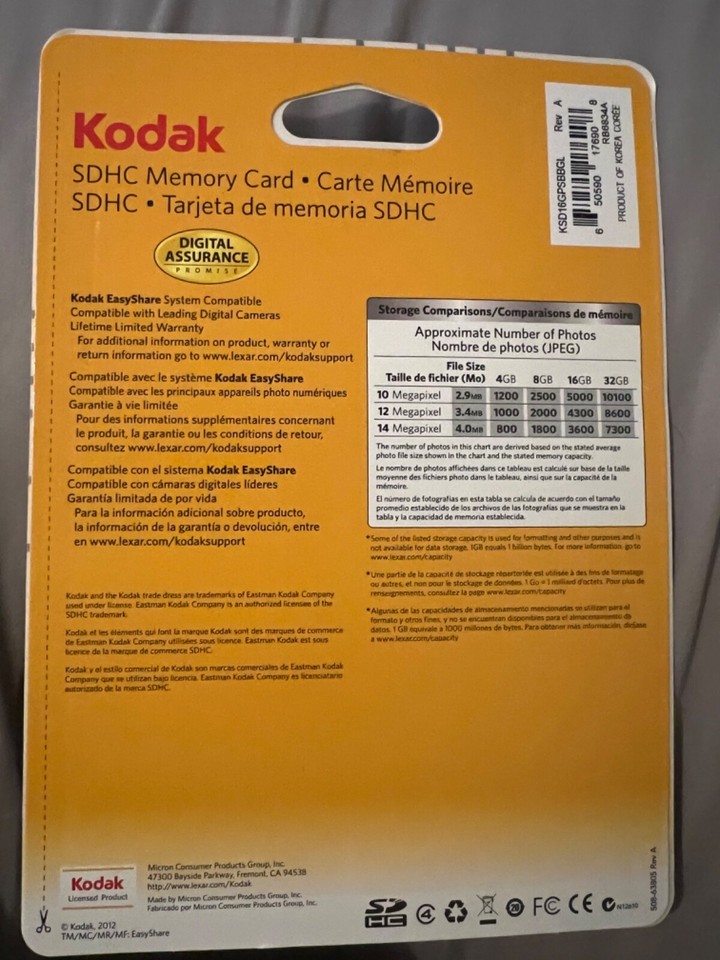 KODAK SDHC MEMORY CARD 16 GB NEW IN PKG. MULTI-USE | eBay