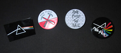 4 Different PINK FLOYD Rock Metal Enamel Pins w/ Backs - Sold As A Set ...
