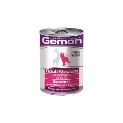 GEMON Adult Medium Manzo e Fegato - Cibo umido per cani 24 lattine da 415 g | eBay