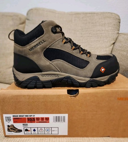 Man's Boots Merrell Work Moab Onset Mid Waterproof Composite Toe | eBay