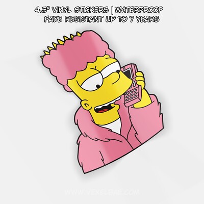 The Simpsons - Bart Swag v1 | Anime Weeb JDM Vinyl Window Peeker Decal ...
