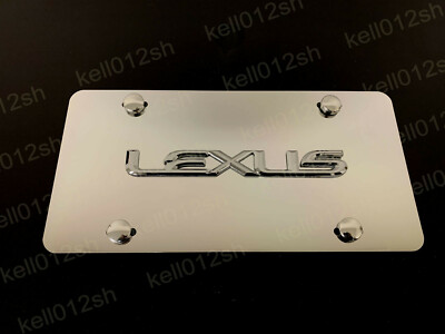 1pc 3DLexusEmblem Aluminum Mirrored Chrome FRONT License Plate + screw ...