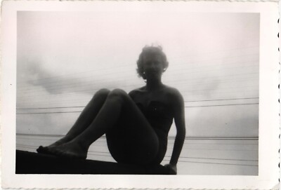 Vintage 1960s Amateur Pinup B&W Photo Woman SWIMWEAR Original ...