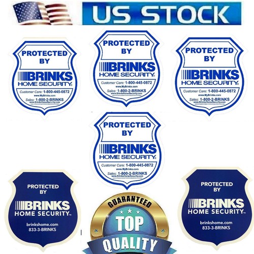 Home Security Stickers Decal signs For Windows Brinks Alarm Systems ...