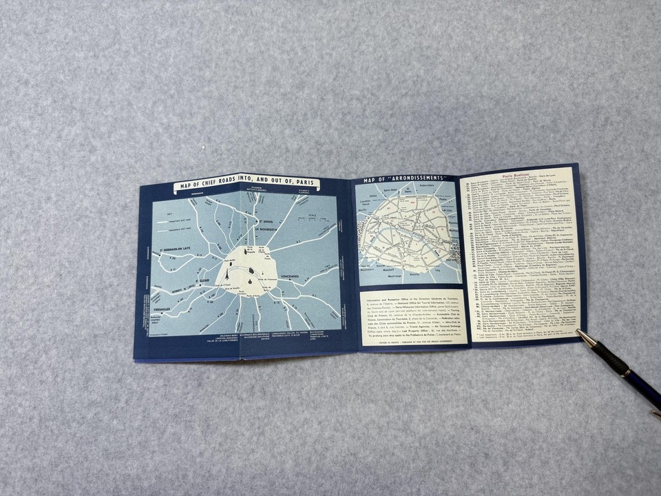 Vintage Paris Tourist Folding Metro Map Booklet Eiffel Tower Cover ...