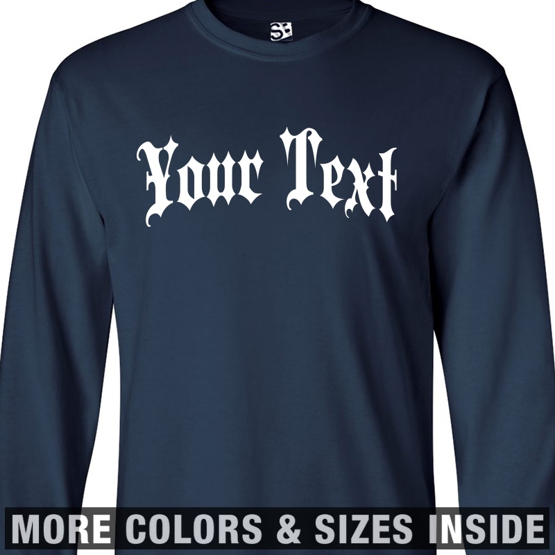 Custom Thug LONG SLEEVE T-Shirt | Personalize Text Customize Womens ...