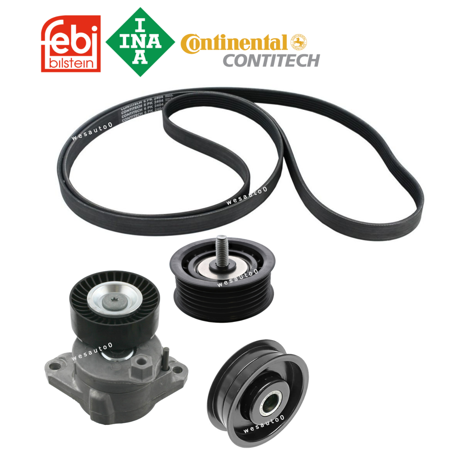 OEM Belt Tensioner & Idler Pulley Drive Belt Kit for Mercedes C CL CLK ...