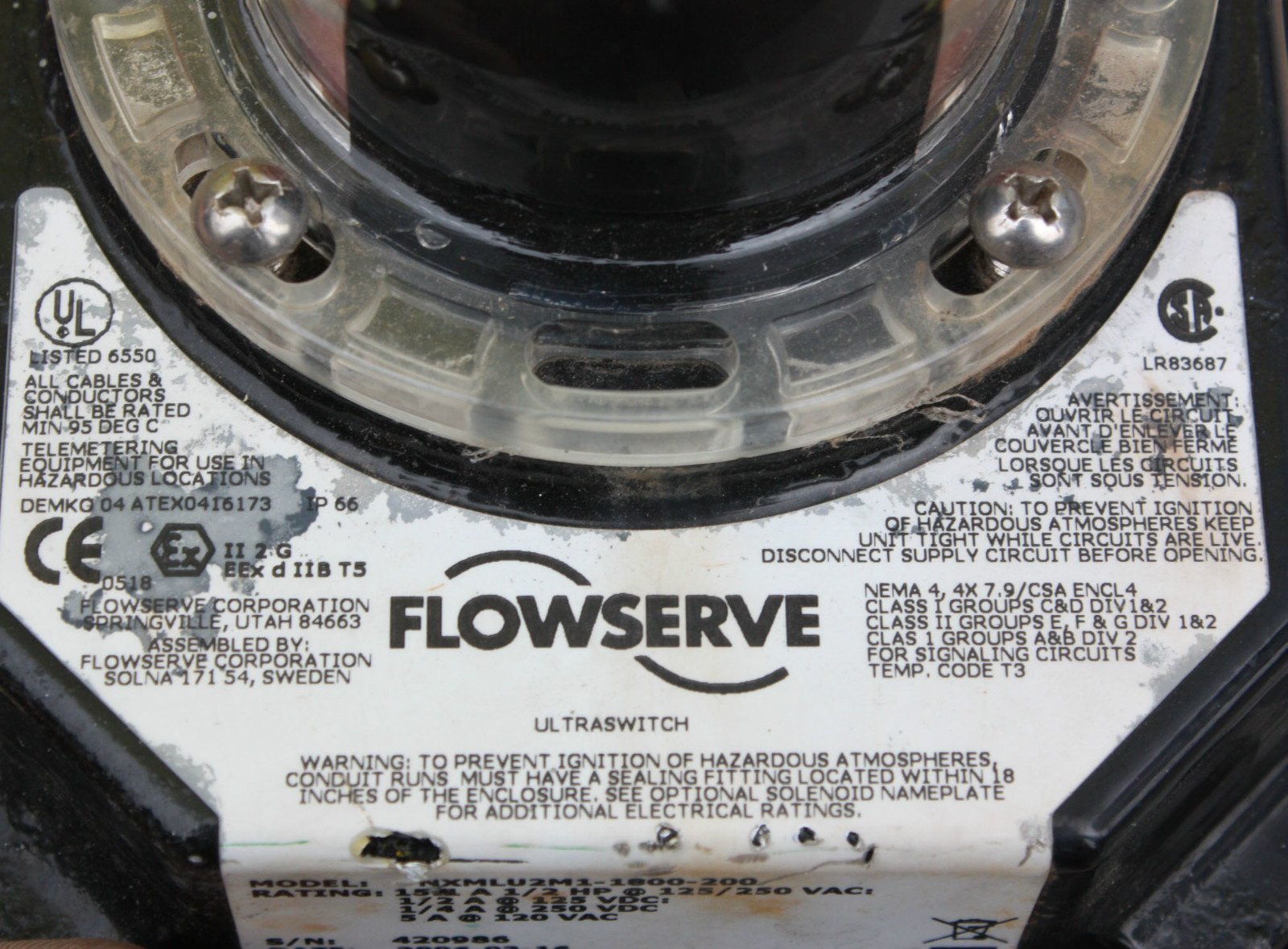 EL-O-Matic ES40 valve actuator pneumatic pilot flame proof position ...