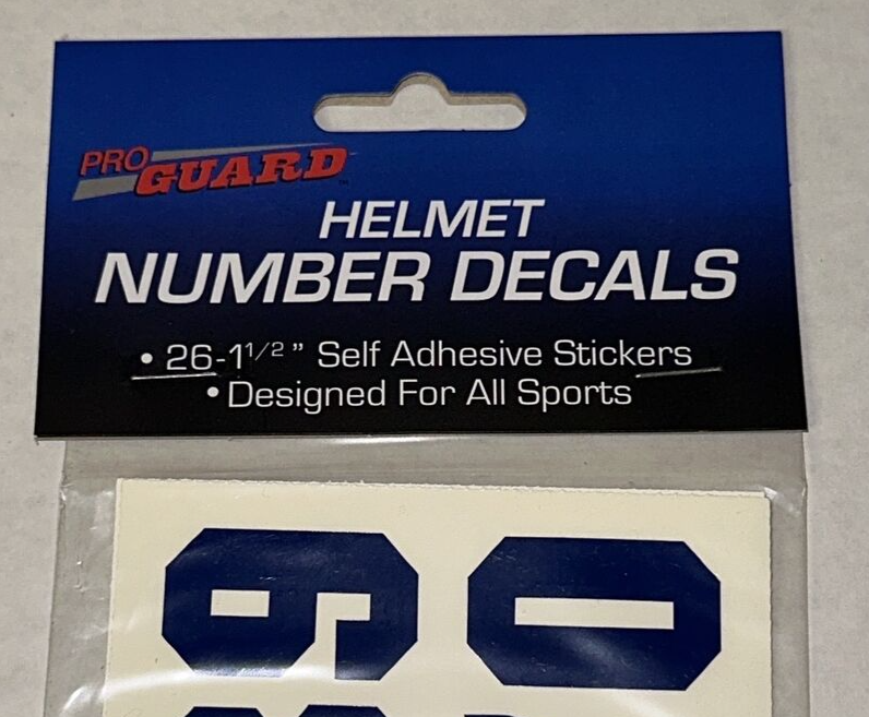 DARK BLUE Pro Guard Number Decals 26 x 1/2" Self Adhesive Hockey Helmet ...