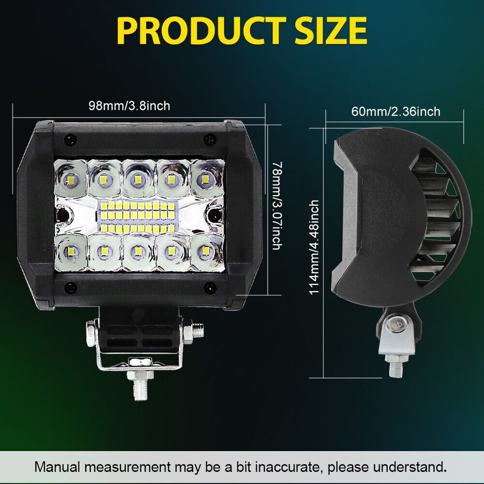 10X 4 Inch LED Work Cube Light Bar Pods fog Lamps for Pickup SUV UTV ...