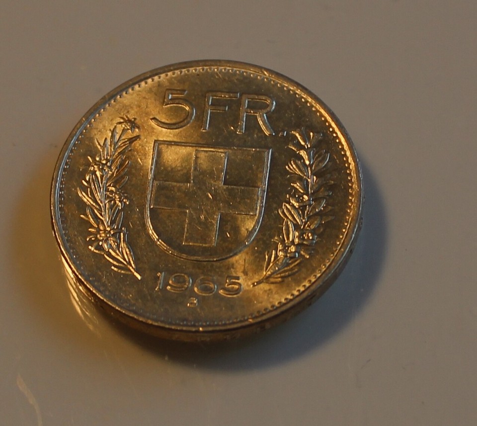 Switzerland 5 Francs 1965 B Silver UNC Coin Gorgeous 103 | eBay