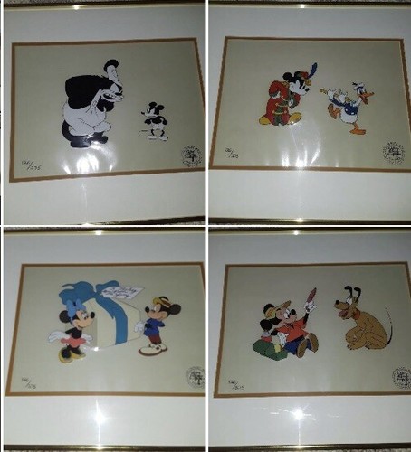 Disney “Mickey Mouse Portfolio” Limited Edition Production Cels Set of ...