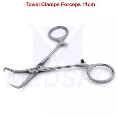 Backhaus Towel Clamp Grasping Tissue Forceps 11cm Surgical Veterinary ...