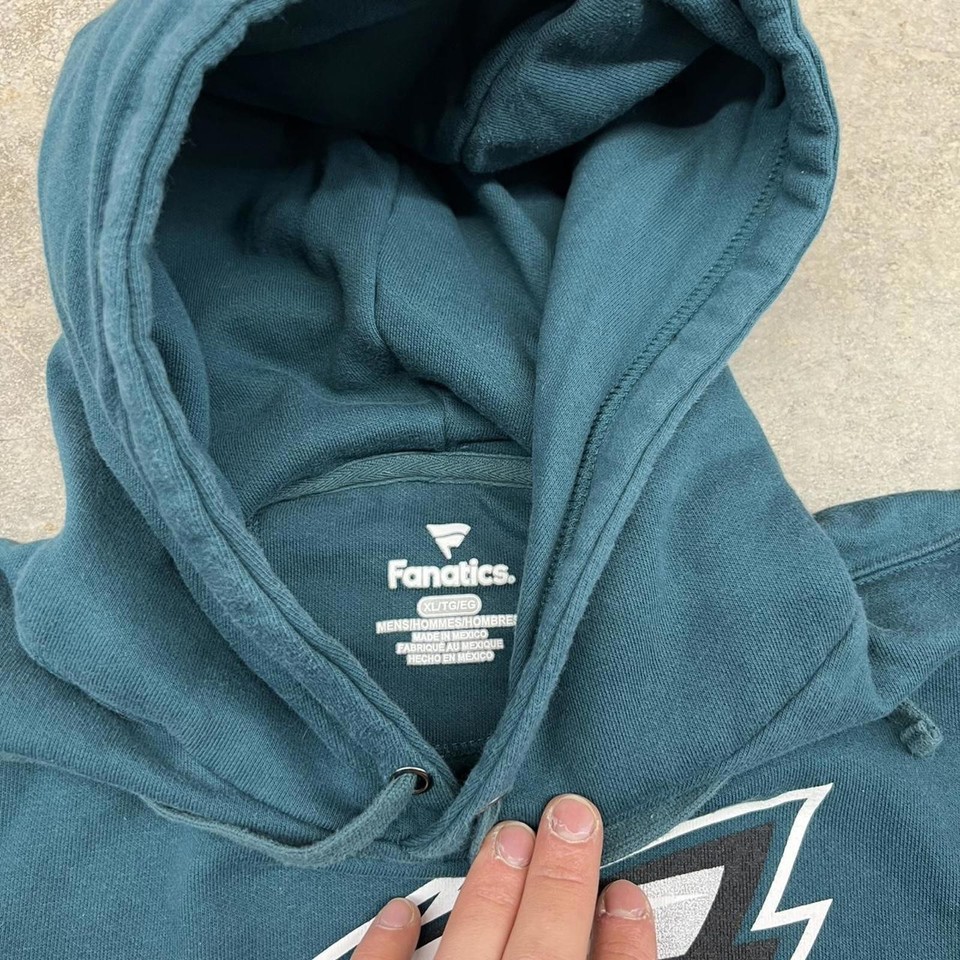 vintage philadelphia eagles football green spell out hoodie size xl | eBay