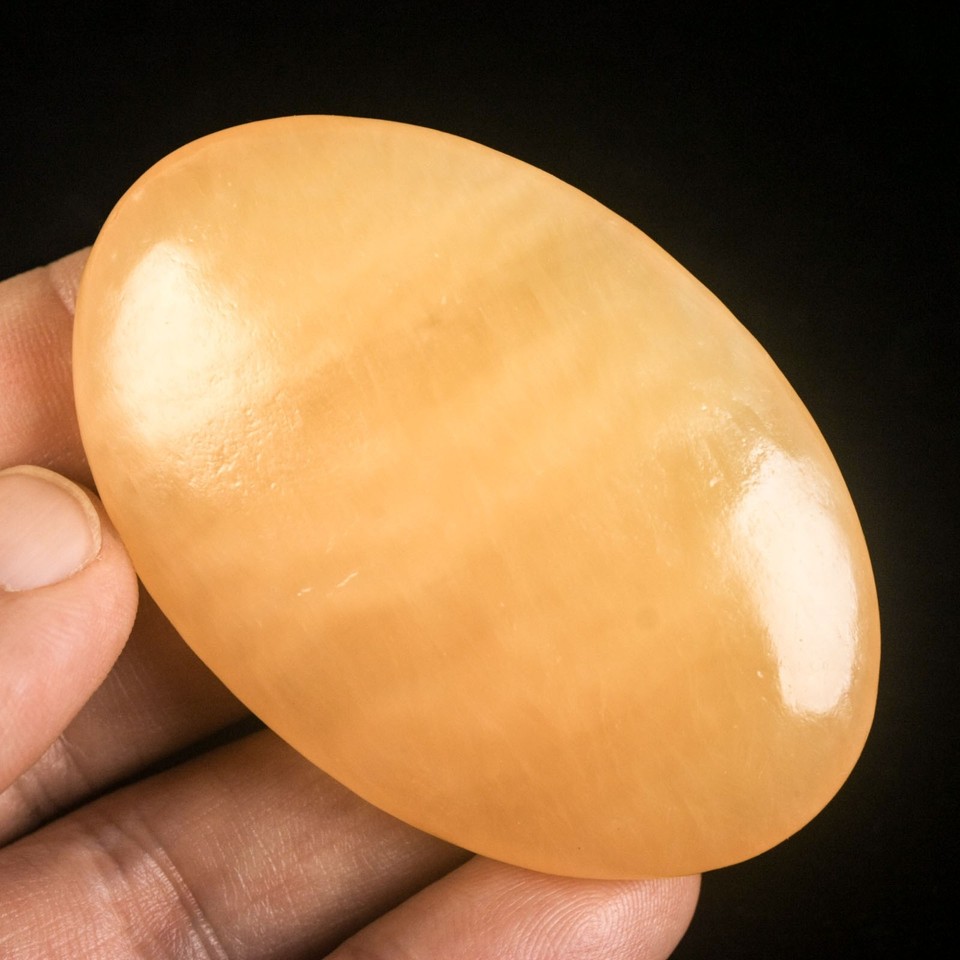 50g 60mm Natural Orange Calcite Palm Stone Sun Stone Crystal Healing ...