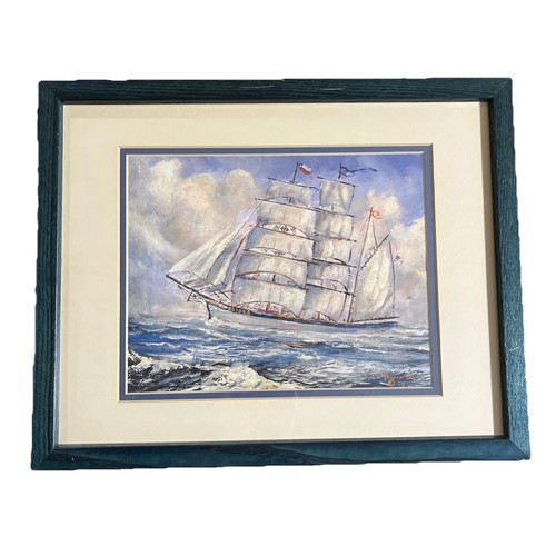 Vintage 1999 John Merlin Tassin Clipper Ship Framed Artwork Print ...