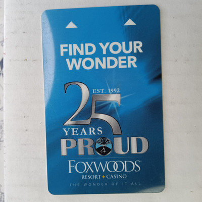 Foxwoods Resort Casino Mashantucket CT Room Key Card 2017 25th ...