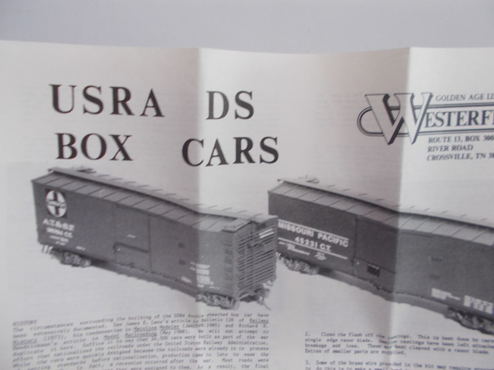 WESTERFIELD # 3815 ~ GREAT NORTHERN USRA DS BOX CAR KIT ~ HO SCALE | eBay