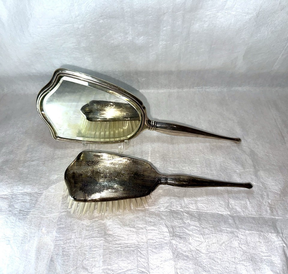 Birks Sterling Silver Brush & Mirror Set Antique Vanity Dresser Canada ...