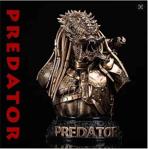 Predator Bust Statue 1/4 Scale Bronze Version Painted Model Decor New ...