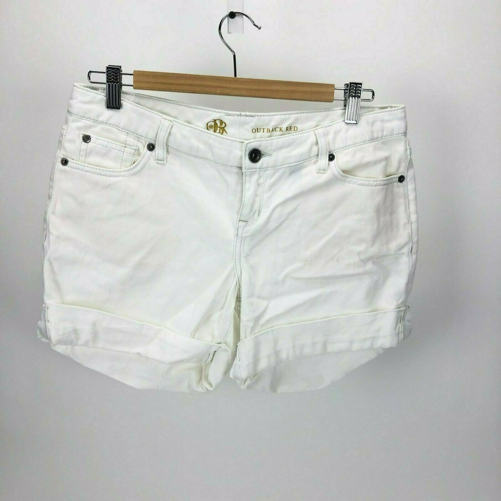 Outback Red White High Rise Shorts Womens Size 4 100%… - Gem