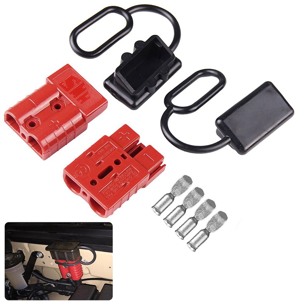 2X 50A Battery Quick Connect Disconnect Jumper Connectors Cable Plug ...