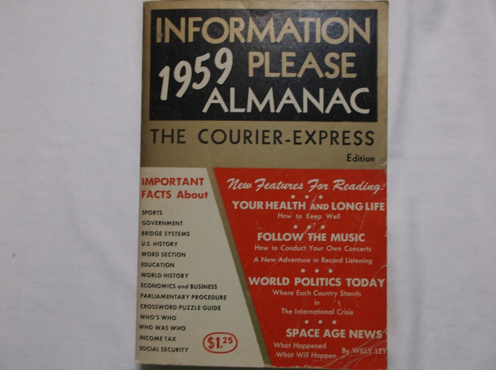 Information Please 1959 Almanac - The Courier-Express Edition | eBay