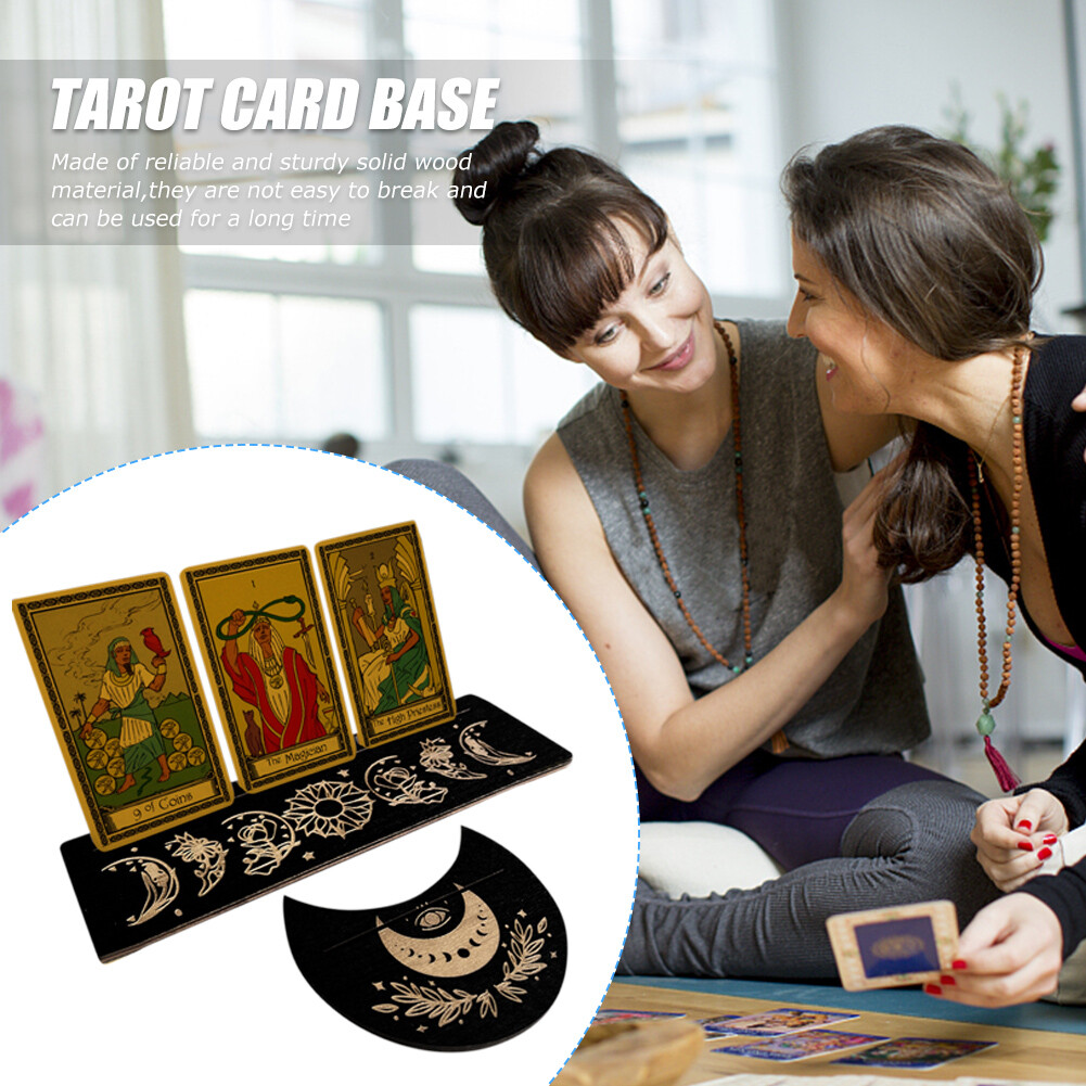 Wooden Tarot Card Display Holder Moon Shape Base Gifts for Enthusiast ...