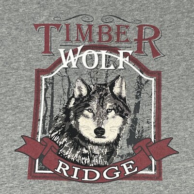 Timber Wolf Ridge Pullover Sweatshirt Embroidered Wolf Spell-Out Croft & Barrow | eBay