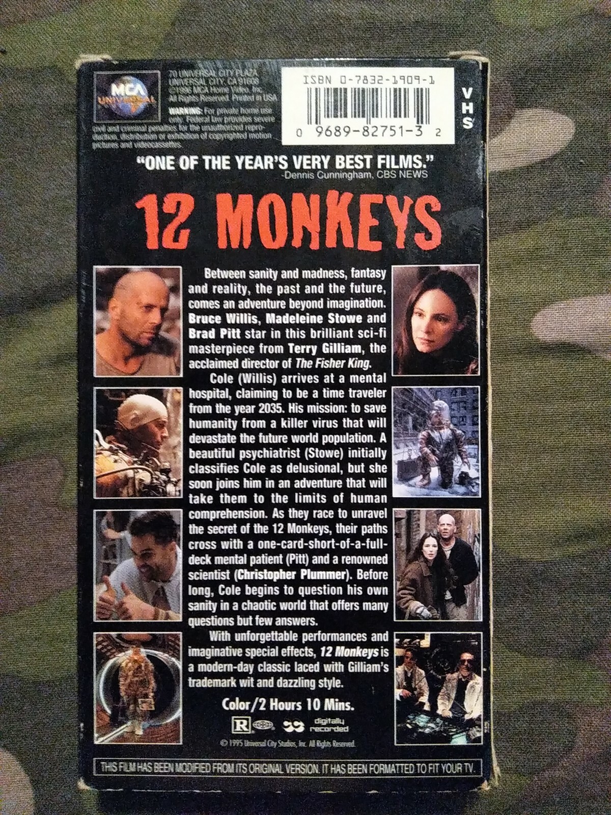 12 Monkeys VHS VCR Video Tape Movie Bruce Willis, Brad Pitt Used ...