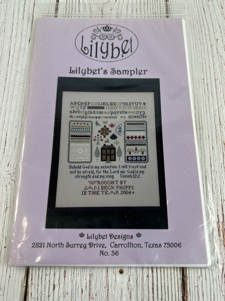 Lilybet Designs LILYBETS SAMPLER Counted Cross Stitch PATTERN/CHART #36 ...