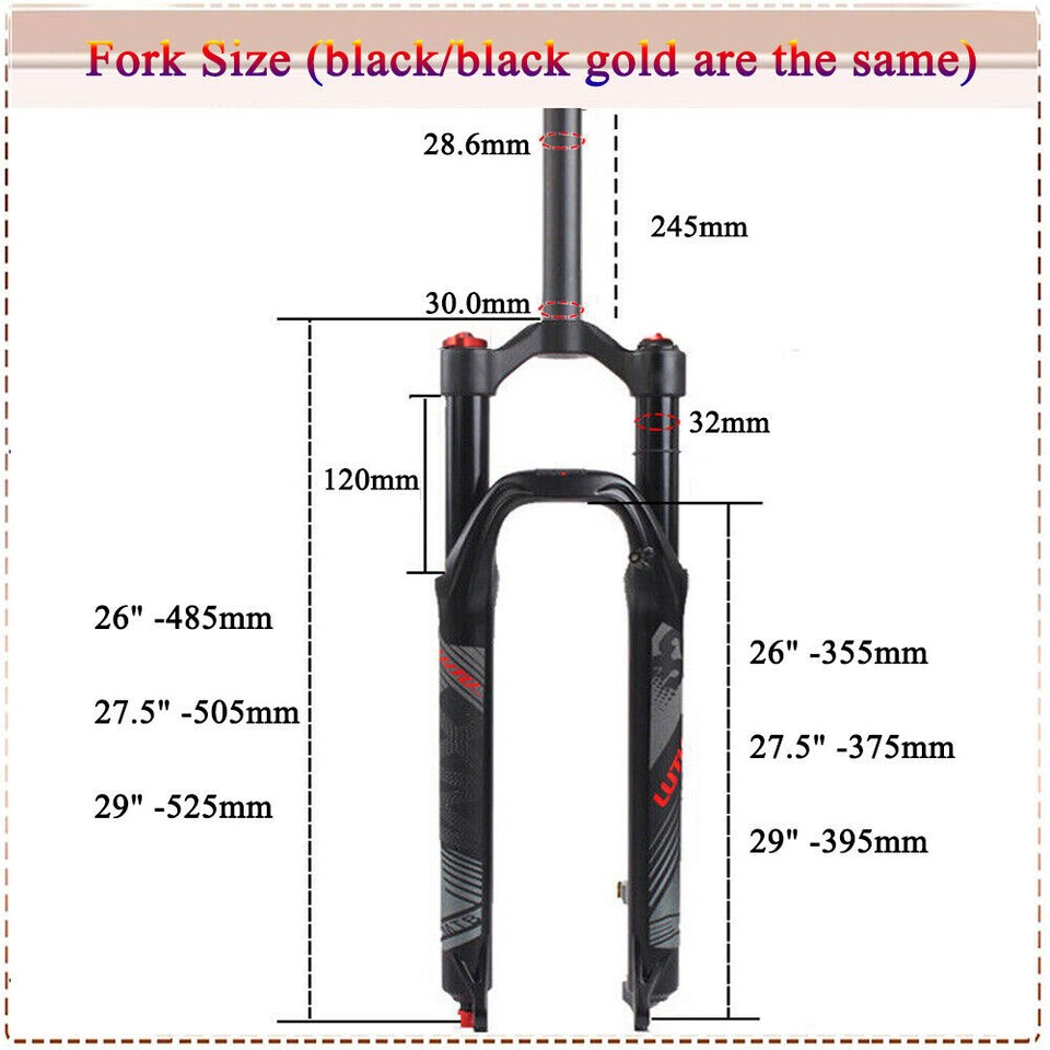 26/27.5/29" MTB Suspension Fork 1-1/8" Disc Brake Mountain Bike Forks ...