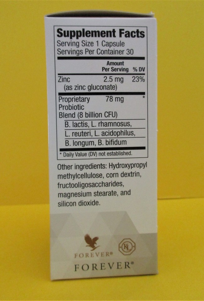 Forever Active Pro-B Probiotics 6-Strains + Zinc Gut Health Kosher 8 ...